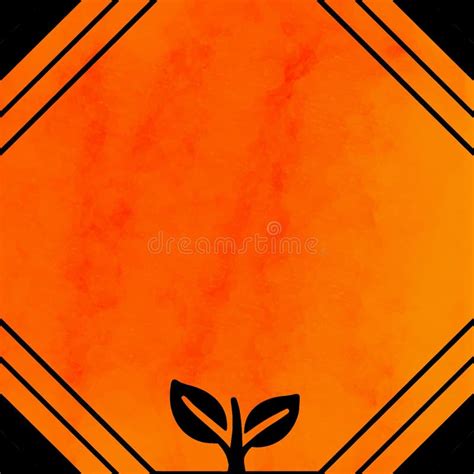 Abstract Orange Background Texture With Some Soft Shades And Tree Sapling Stock Illustration