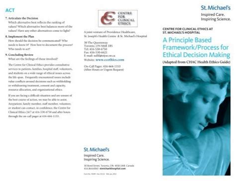 A Principle Based Frameworkprocess For Ethical Decision Making