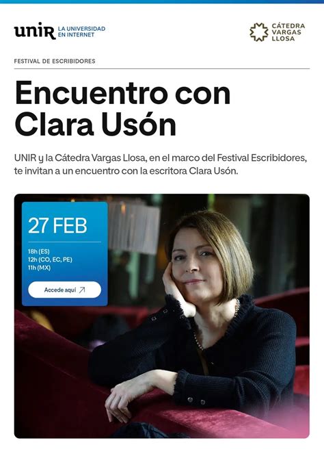 Encuentro Con Clara Usón Unir Cátedra Vargas Llosa