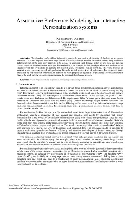 Pdf Associative Preference Modeling For Interactive Personalization Systems