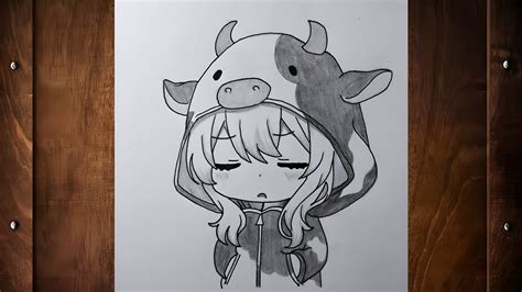 Easy Drawing Tutorial How To Draw Anime Girl Wearing A Cute Hoodie