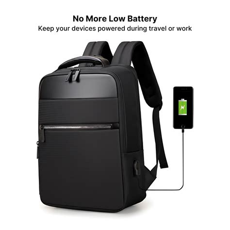 Nylon Business Backpack With Built In Usb Port Bluebolt Chargers