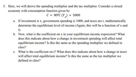 Solved Here We Will Derive The Spending Multiplier And The Chegg Com