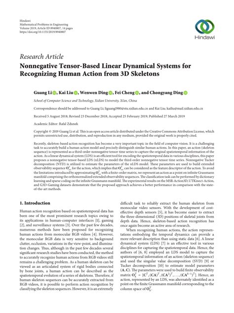 pdf nonnegative tensor based linear dynamical systems for recognizing