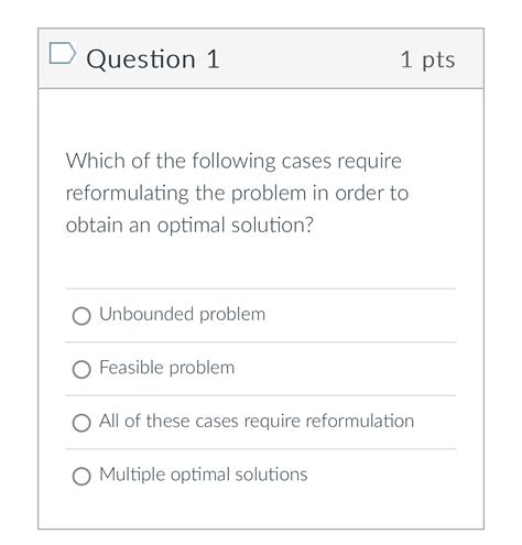 Solved Question 11ptswhich Of The Following Cases Require