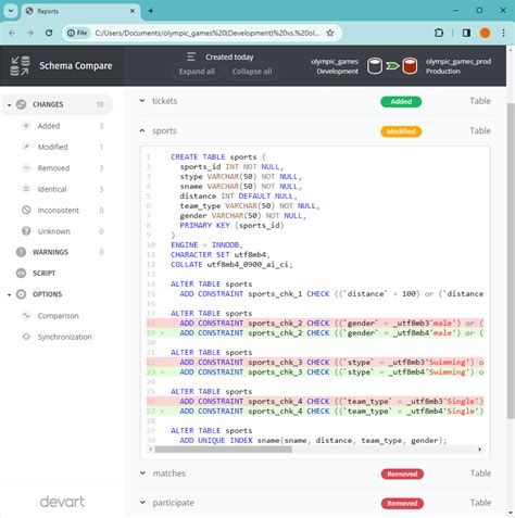 Generate Comparison Report