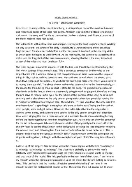 Bittersweet Symphony Analysis Docx