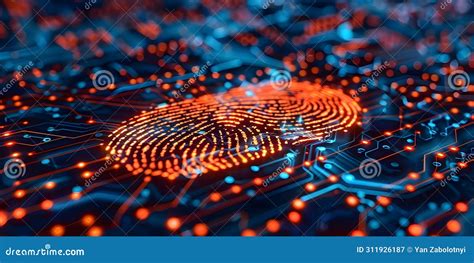 Enhancing Data Security With High Tech Fingerprint Encryption Technology Concept Fingerprint