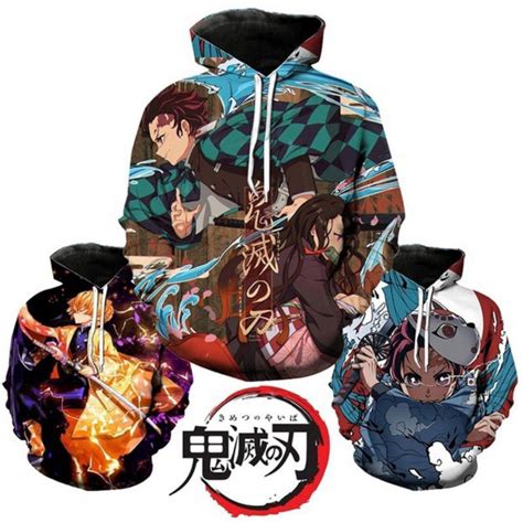 เสื้อกันหนาวมีฮู้ดพิมพ์ลาย Demon S Layer Kimetsu No Yaiba 3d Shopee