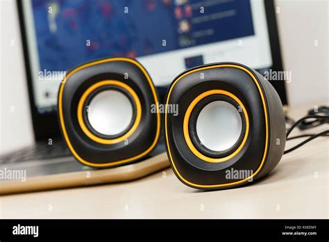 Mini Usb Stereo Speakers For Laptop Stock Photo Alamy