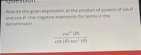 Solved Rewrite The Given Expression As The Product Of Powers