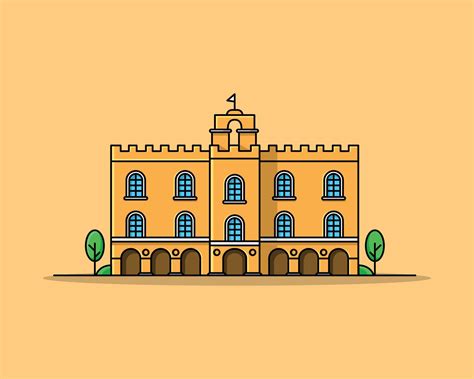 Building Cartoon Vector Icon Illustration Famous Building Traveling