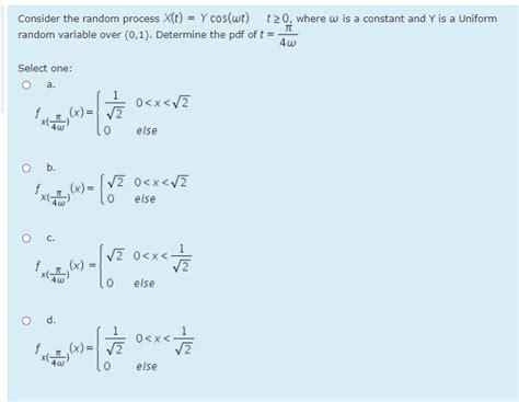 solved consider the random process x t y cos wt t20