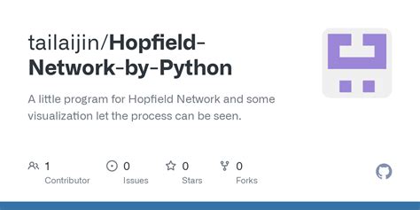 github tailaijin hopfield network by python a little program for