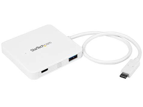 StarTech HB C APDW USB C Hub Powered White Port USB C To USB A X And GbE RJ X