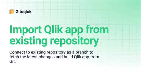Import Qlik App From Existing Repository Gitoqlok