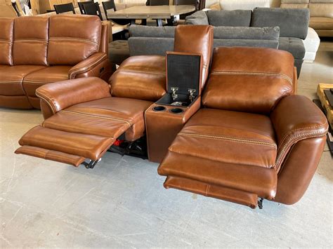 Oliver Leather Power Reclining Sofa And Loveseat With Power Headrests