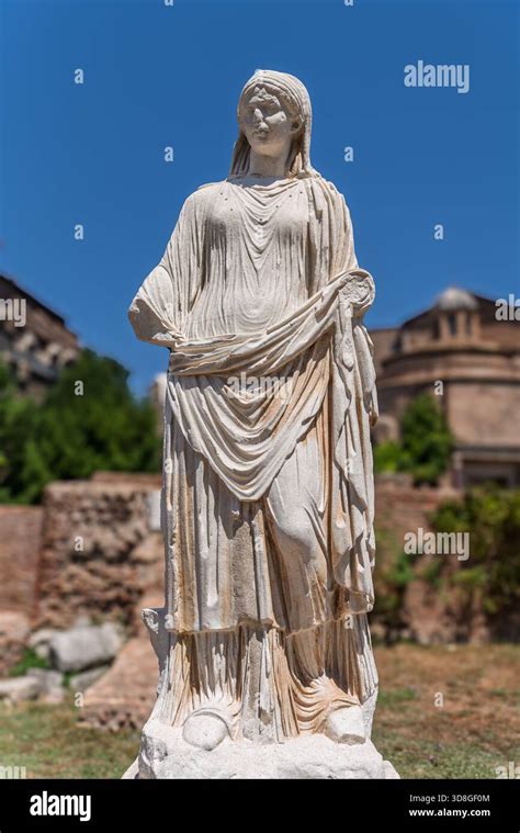 Italy Rome House Of Vestal Virgins Ancient Marble Statue Of