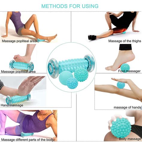 A 10 Foot Massage Roller And Spiky Ball Therapy Set Manual Foot