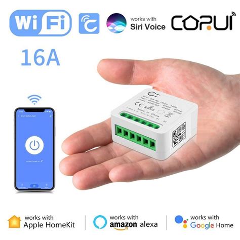 Corui Контроллер Wi Fi реле Tuya 16А для умного дома без монитора мощности работает с Яблочный