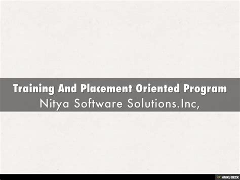 Training And Placement Oriented Program Ppt