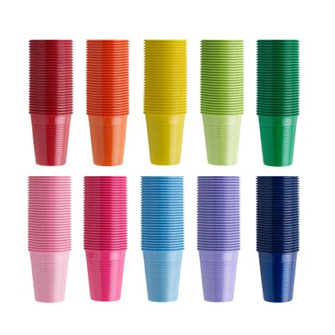 ჭიქა ერთჯერადი ფერადი 100ც