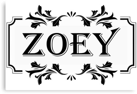 Frame Name Zoey Canvas Print By PM Names Redbubble