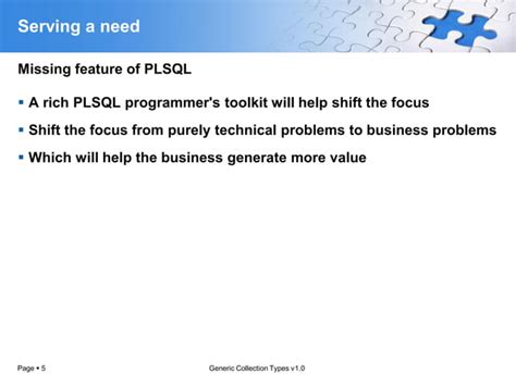 Generic Collection Types In Plsql Ppt
