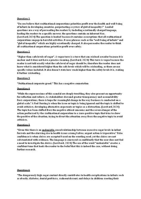 Fil 252 Tut 2 Assignment Analysis Of Loaded Questions And Vague Terms
