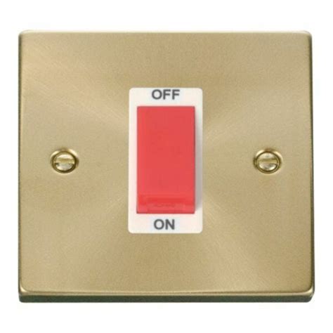 Click VPSB WH Deco Satin Brass Gang A Pole Switch White Insert
