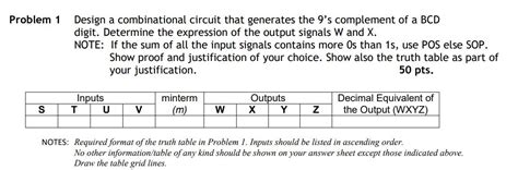 Solved Problem Design A Combinational Circuit That Chegg