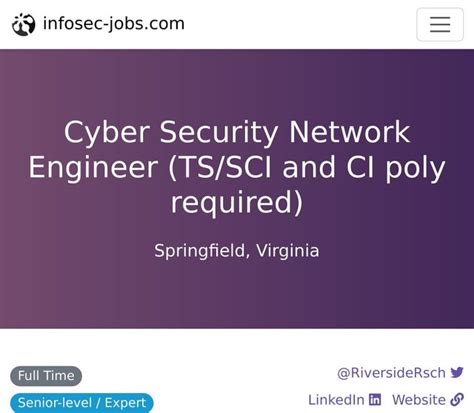 [hiring] cyber security network engineer ts sci and ci poly required