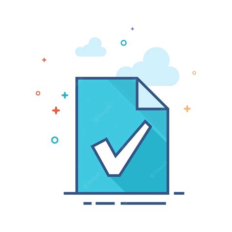 Premium Vector Check Mark Icon Flat Color Style Vector Illustration