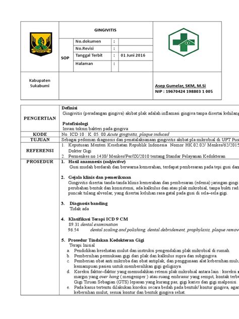 Sop Gingivitis Pdf
