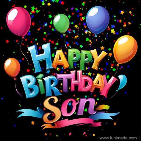 Cheerful Sons Birthday With Balloons Animation Download On