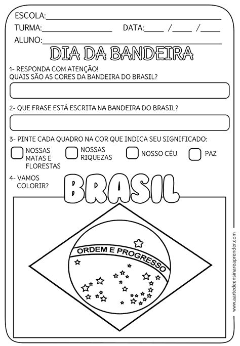 Atividades Sobre A Bandeira Do Brasil Braincp