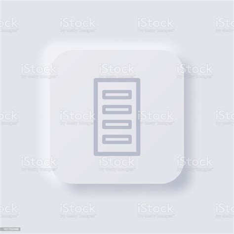 서버 아이콘 웹 디자인 응용 프로그램 Ui 등을 위한 White Neumorphism 소프트 Ui 디자인 버튼 벡터 3차원 형태에 대한 스톡 벡터 아트 및 기타 이미지