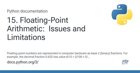 15 Floating Point Arithmetic Issues And Limitations — Python 3133
