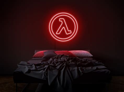 Half Life Led Sign Half Life Logo Gamer Neon Sign Half Life Neon