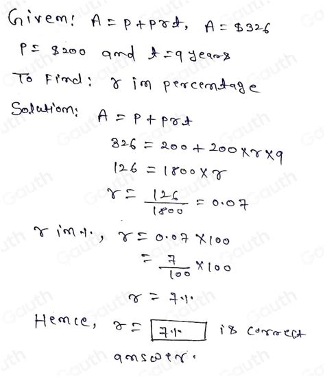 solved use the formula to solve for the given variable solve a p prt
