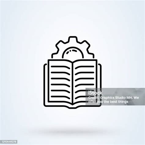 자동 솔루션 사인 라인 아이콘 또는 로고 기계 학습 프로세스 개념 데이터 과학 기술 및 기계 학습 프로세스 벡터 선형 일러스트레이션 공장 산업 건물에 대한 스톡 벡터 아트