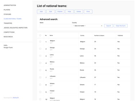 Offshore Web Development Example Of Football Management Software Belitsoft