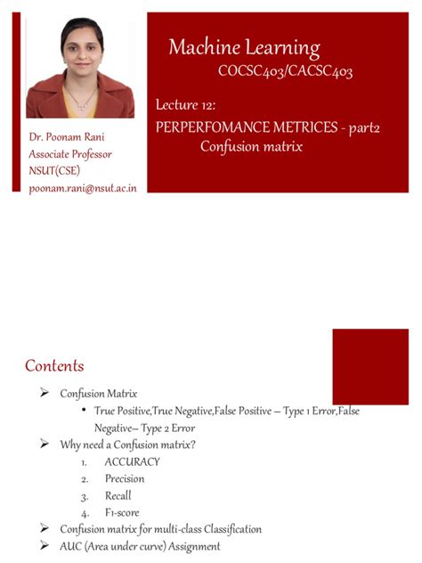 Lec 12 Performances Metrices Matrix Part 2 Pdf Accuracy And