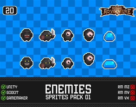 Devlog Enemy Sprites Pack 1 Rogue Adventure By Elv Games