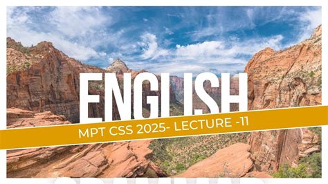 MPT CSS 2025 Lecture 11 English YouTube