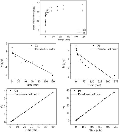 Experimental Data And Fittings To The Pseudo First And Pseudo Second Download Scientific