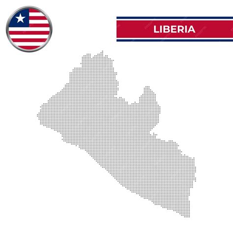 Premium Vector Dotted Map Of Liberia With Circular Flag