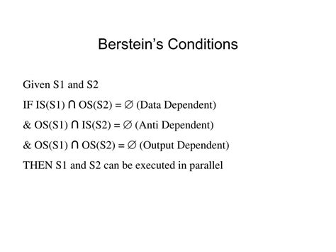 Ppt Bernsteins Conditions Powerpoint Presentation Free Download