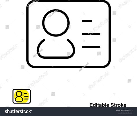 Id Card Identity Line Icon Eps Stock Vector Royalty Free 2219461275