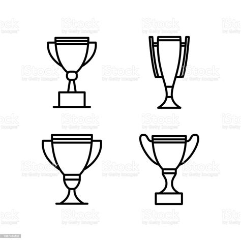 우승자 트로피 아이콘 로고 디자인 벡터 템플릿 일러스트레이션 1위에 대한 스톡 벡터 아트 및 기타 이미지 1위